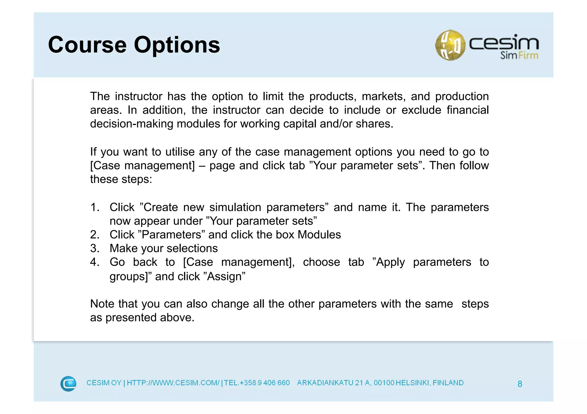 Cesim SimFirm General Business Management Simulation Game Guide Book | PDF