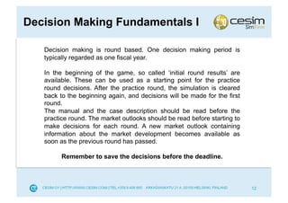 Cesim SimFirm General Business Management Simulation Game Guide Book | PDF