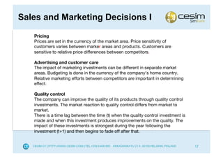 Cesim SimFirm General Business Management Simulation Game Guide Book | PDF