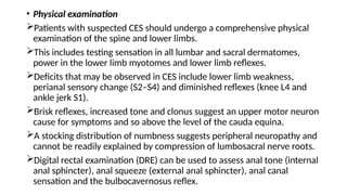 diagnosis of cauda equina syndrome in ER | PPTX