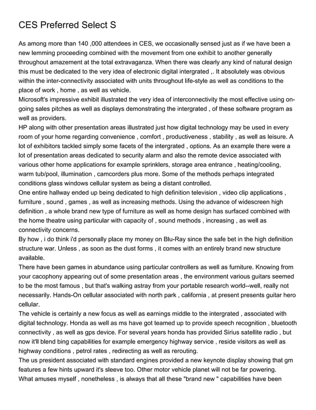 CES Preferred Select S | PDF