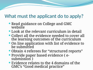 CESR overview and tips on how to supervise CESR doctors | PPTX