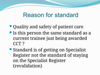 CESR overview and tips on how to supervise CESR doctors | PPTX