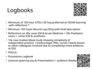 Emergency Medicine CESR Portfolio Updates | PPTX