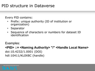 Persistent identifiers in DataverseEU project | PPTX | Databases | Computer Software and ...