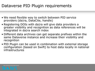 Persistent identifiers in DataverseEU project | PPTX | Databases ...