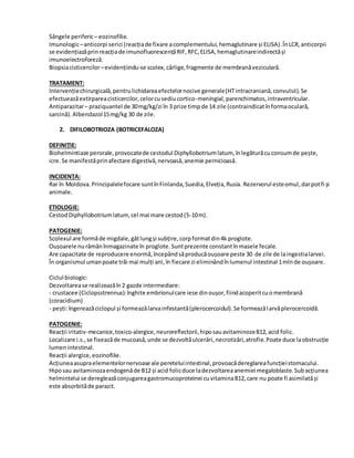 Parazitologie: Helmintiaze - Cestodoze | DOCX