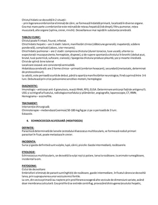 Parazitologie: Helmintiaze - Cestodoze | DOCX