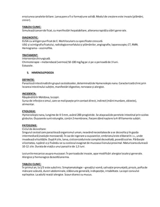 Parazitologie: Helmintiaze - Cestodoze | DOCX
