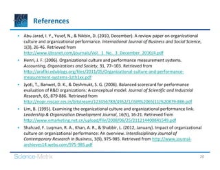 Valuing organizational vision in the development of performance ...