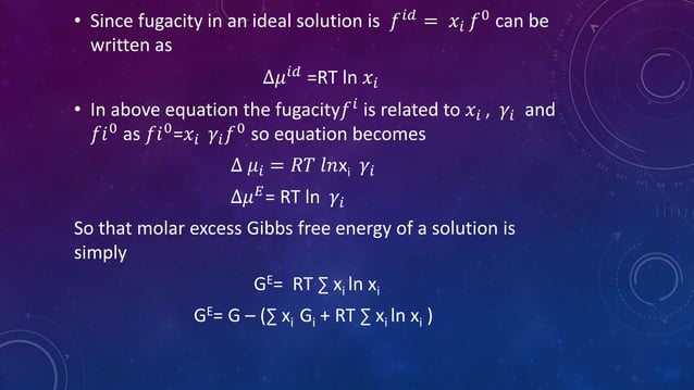 Lewis-Randall Rule ,Excess property,Excess Gibbs Energy &Activity ...