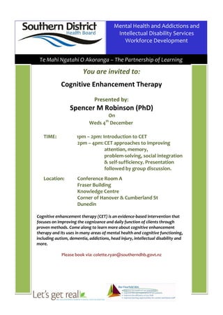 Cognitive Enhancement Therapy | PDF