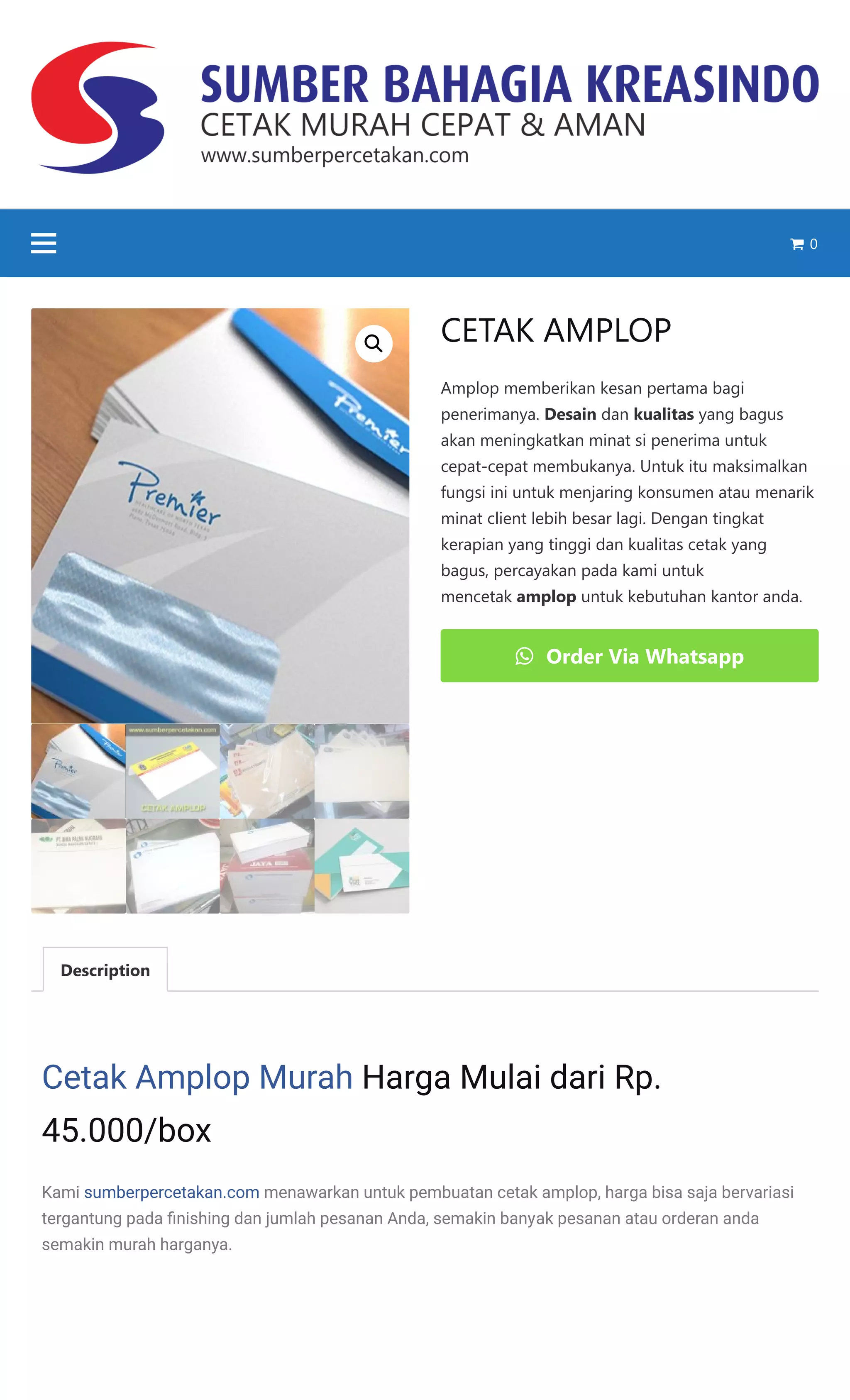Daftar Harga Cetak Amplop | PDF