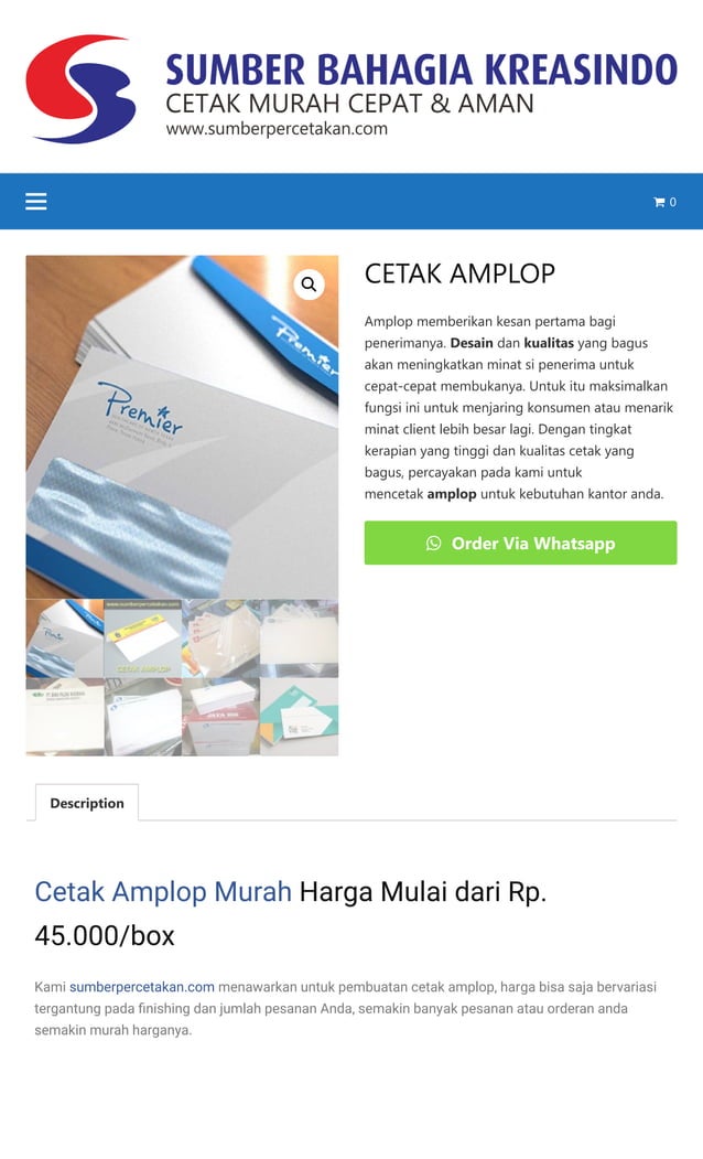 Daftar Harga Cetak Amplop | PDF