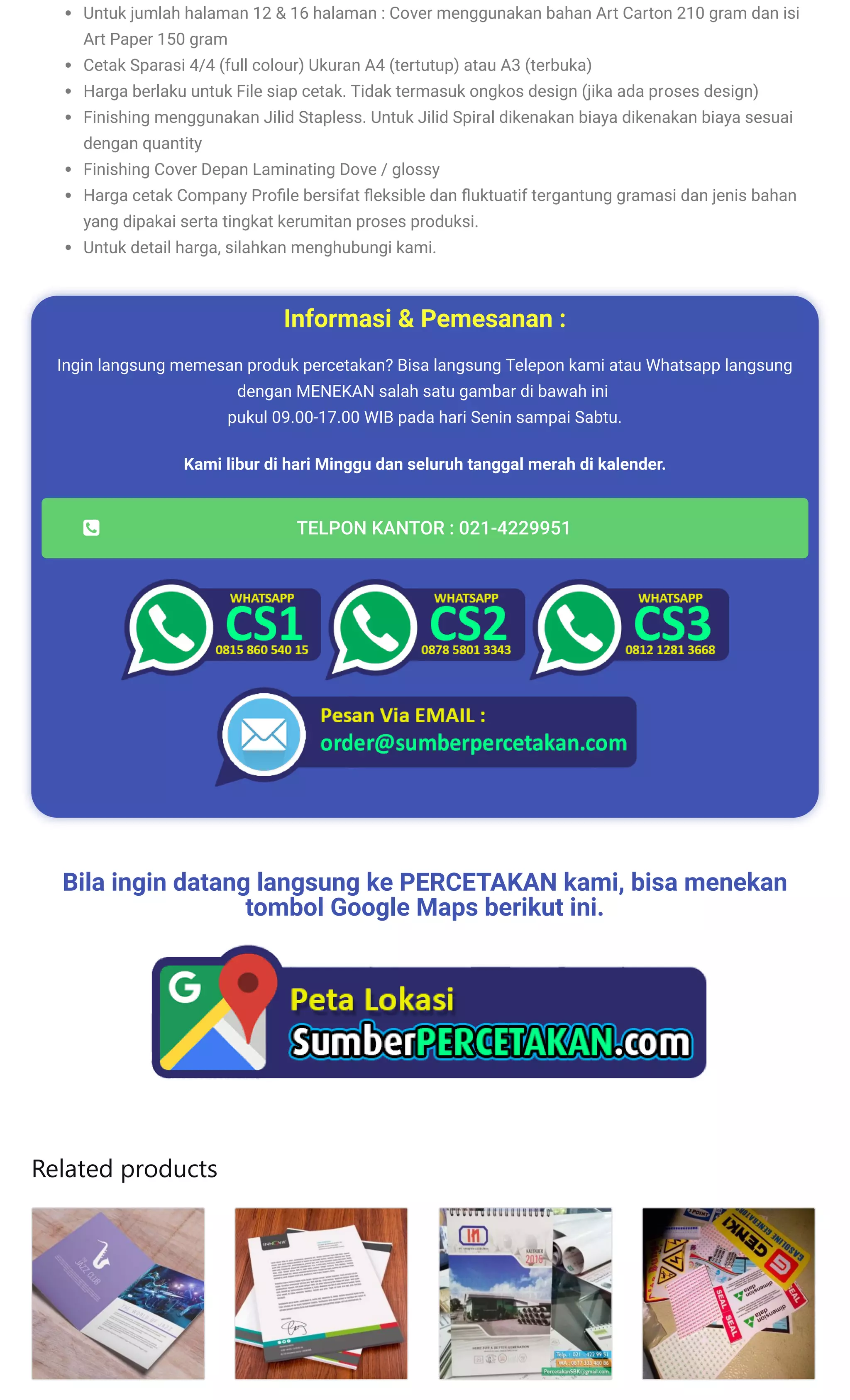 Daftar Harga Cetak Company Profile | PDF