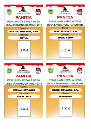 Contoh Hasil Desain ID Card/ CoCard Panitia Acara Gizi, 52% OFF