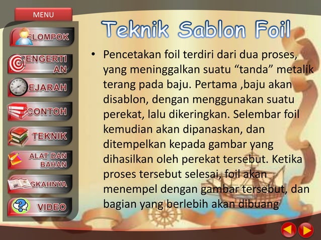 karya tekstil Cetak sablon | PPTX