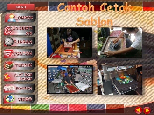 karya tekstil Cetak sablon | PPTX