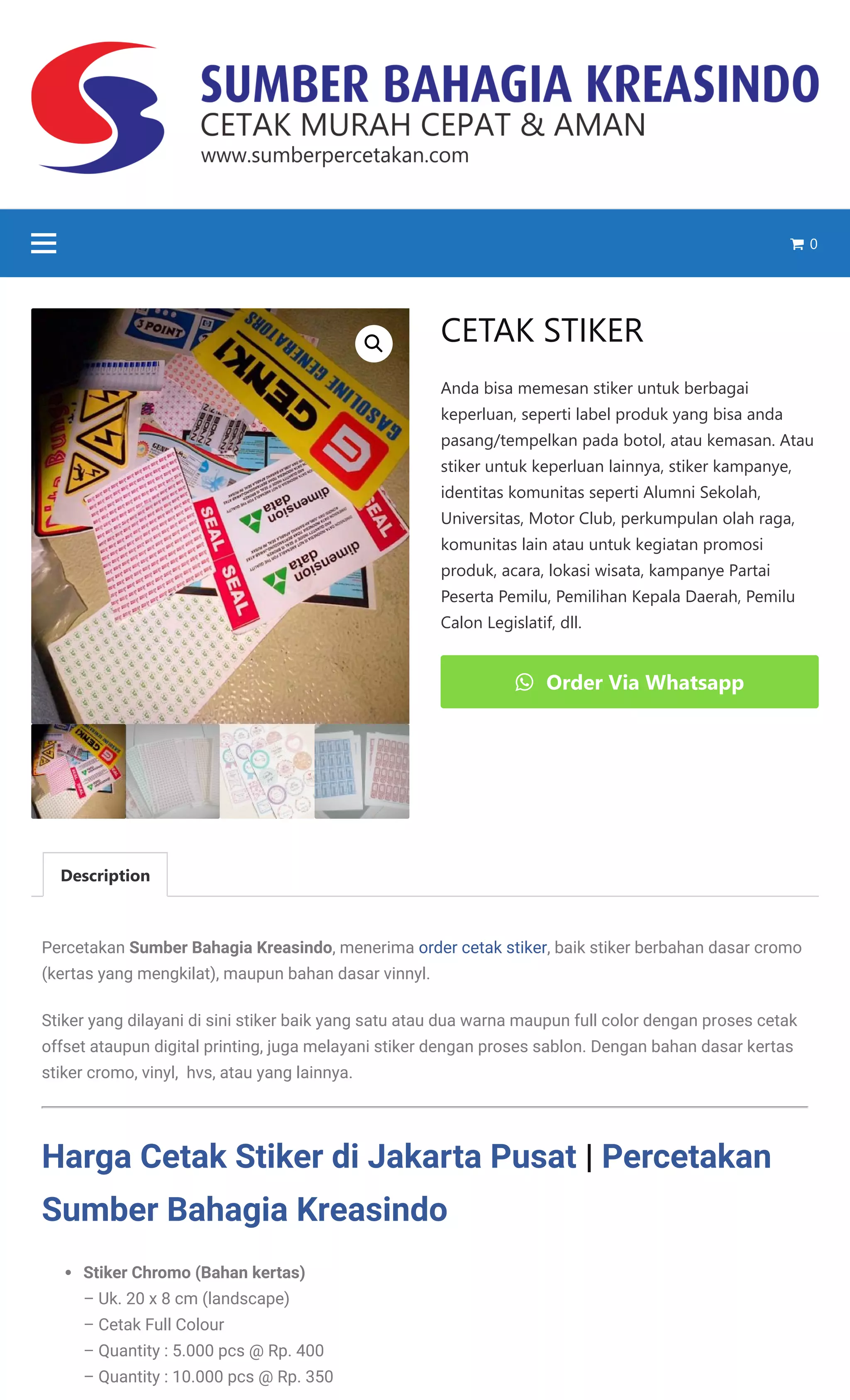 Daftar Harga Cetak Stiker | PDF