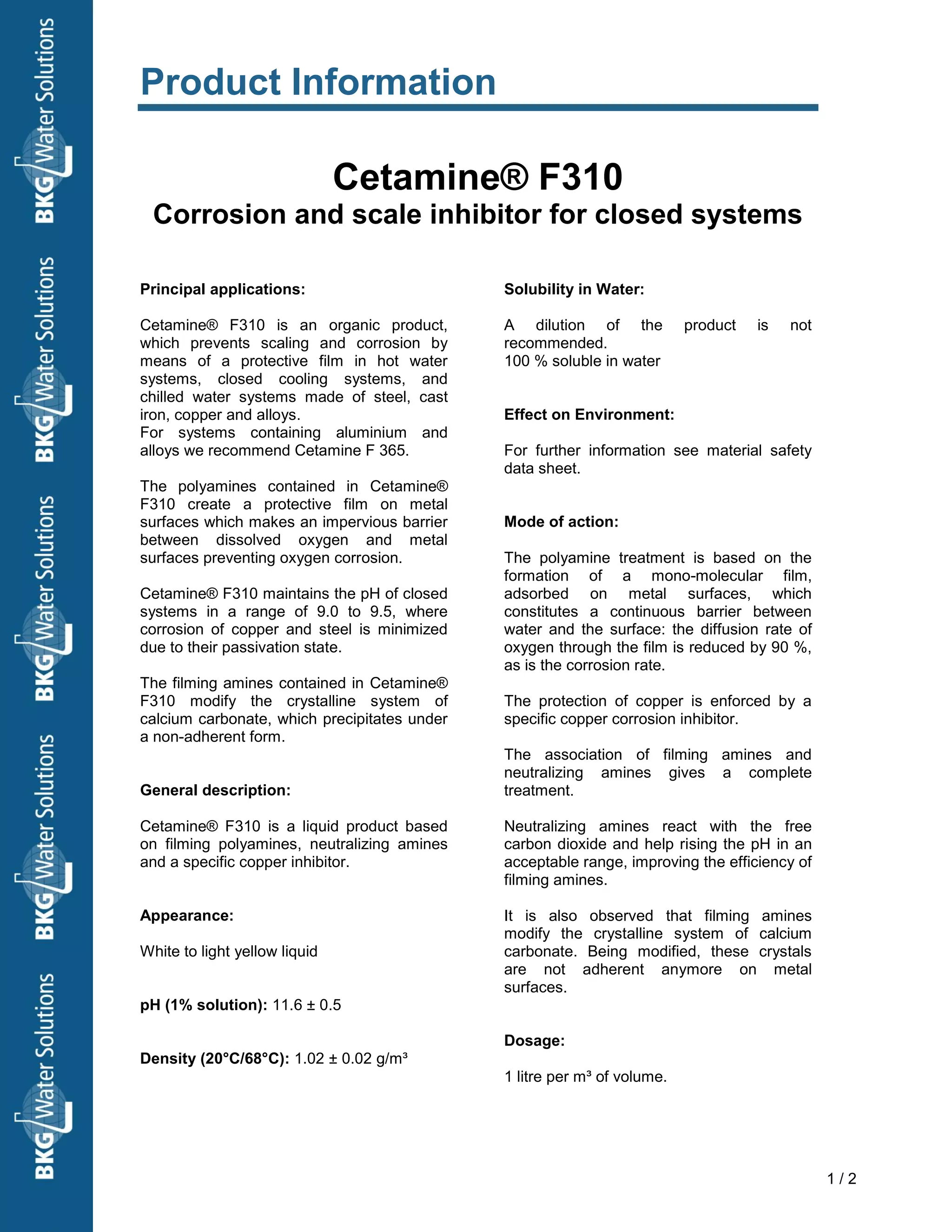 Cetamine f 310 en | PDF