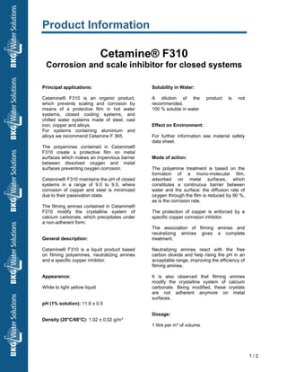 Cetamine f 310 en | PDF
