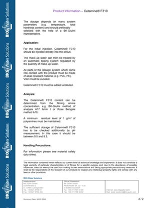 Cetamine f 310 en | PDF