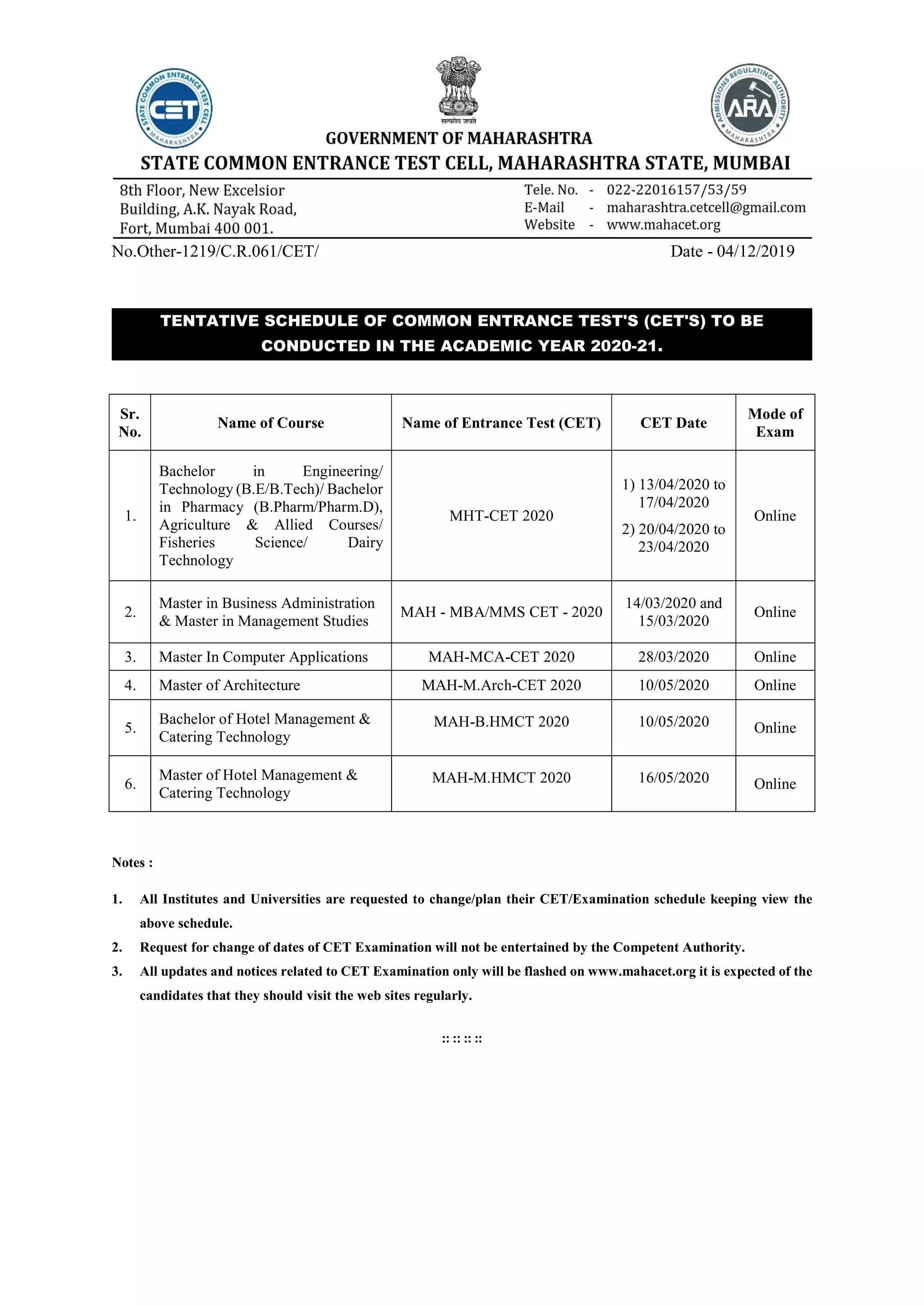 Cet date 2020 technicaledu04dec2019 | PDF