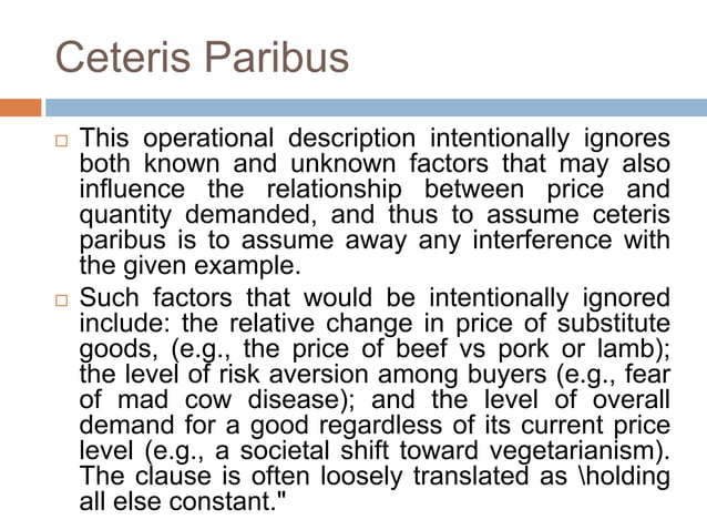 Ceteris paribus gp | PPTX | Physics | Science