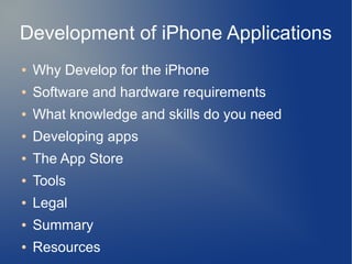 Developing of iPhone Applications | PPT