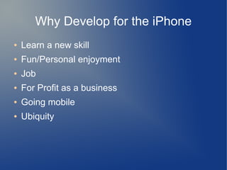 Developing of iPhone Applications | PPT