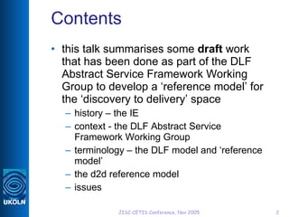 The ‘discovery to delivery’ DLF reference model | PPT