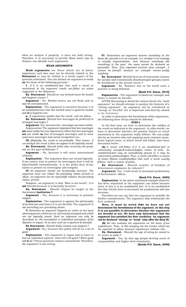 Cetking statement argument verbal reasoning cet mba mms pdf Maharashtra MBA CET MH IBPS | PDF