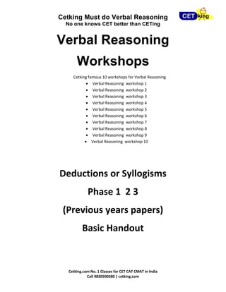 Cetking syllogisms deductions Maharashtra MBA CET MH IBPS must do 90 ...