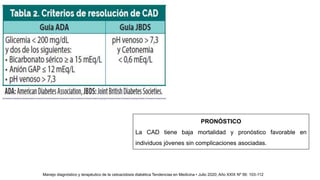 cetoacidosis diabetica, causas y síntomas | PPTX