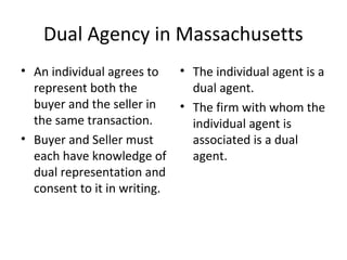 MA Real Estate CEU - Dual Agency - Falter_11-2-13 | PPT