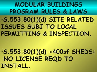 CEU_LAWS_RULES 2.ppt Florida modular buildings | PPT