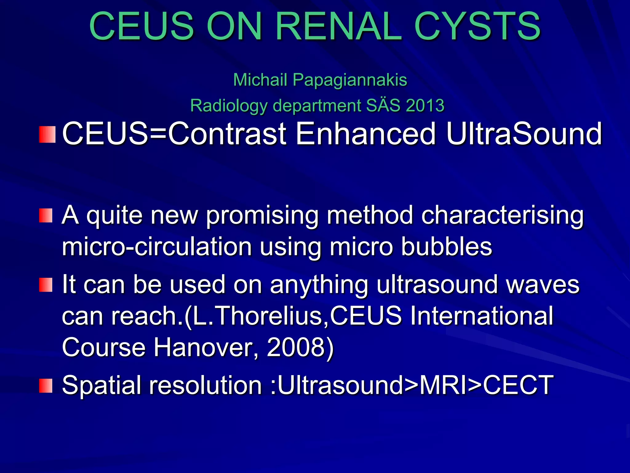 Ceus bosniak classification of renal cysts | PDF