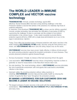 Ceva vaccine | DOCX
