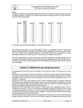 Cev beach volleyball_handbook_2011 | PDF | Beach Volleyball | Sports