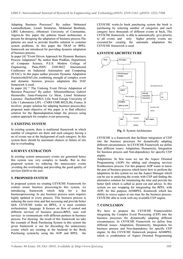 Ceviche framework for dynamic adaptation business process using complex event processing | PDF