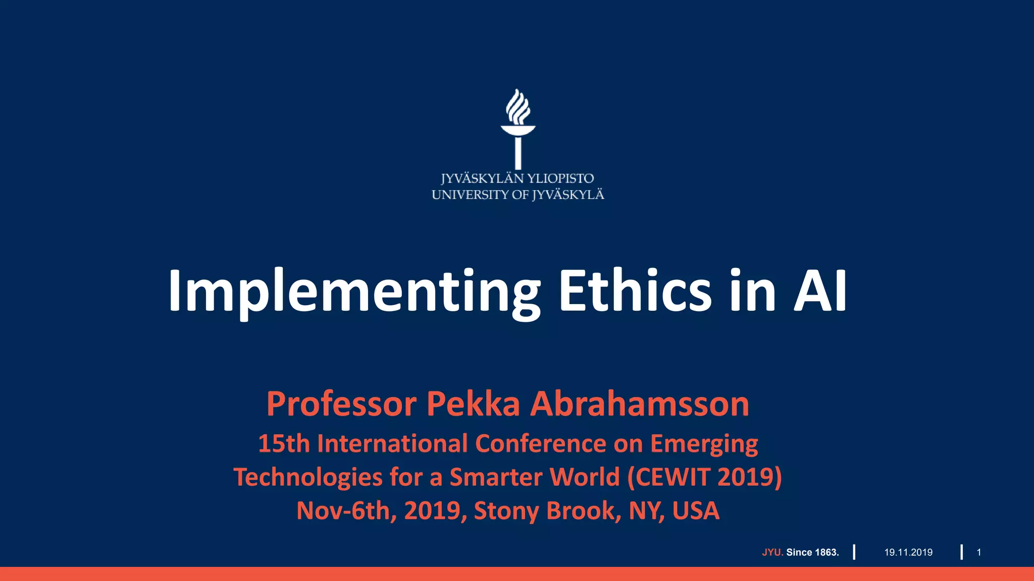 Implementing Ethics in AI | PPTX
