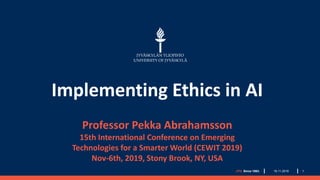 Implementing Ethics in AI | PPTX