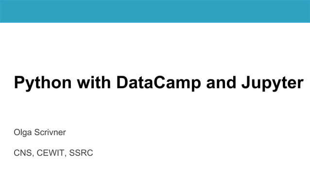 CrashCourse: Python with DataCamp and Jupyter for Beginners | PDF | Programming Languages ...