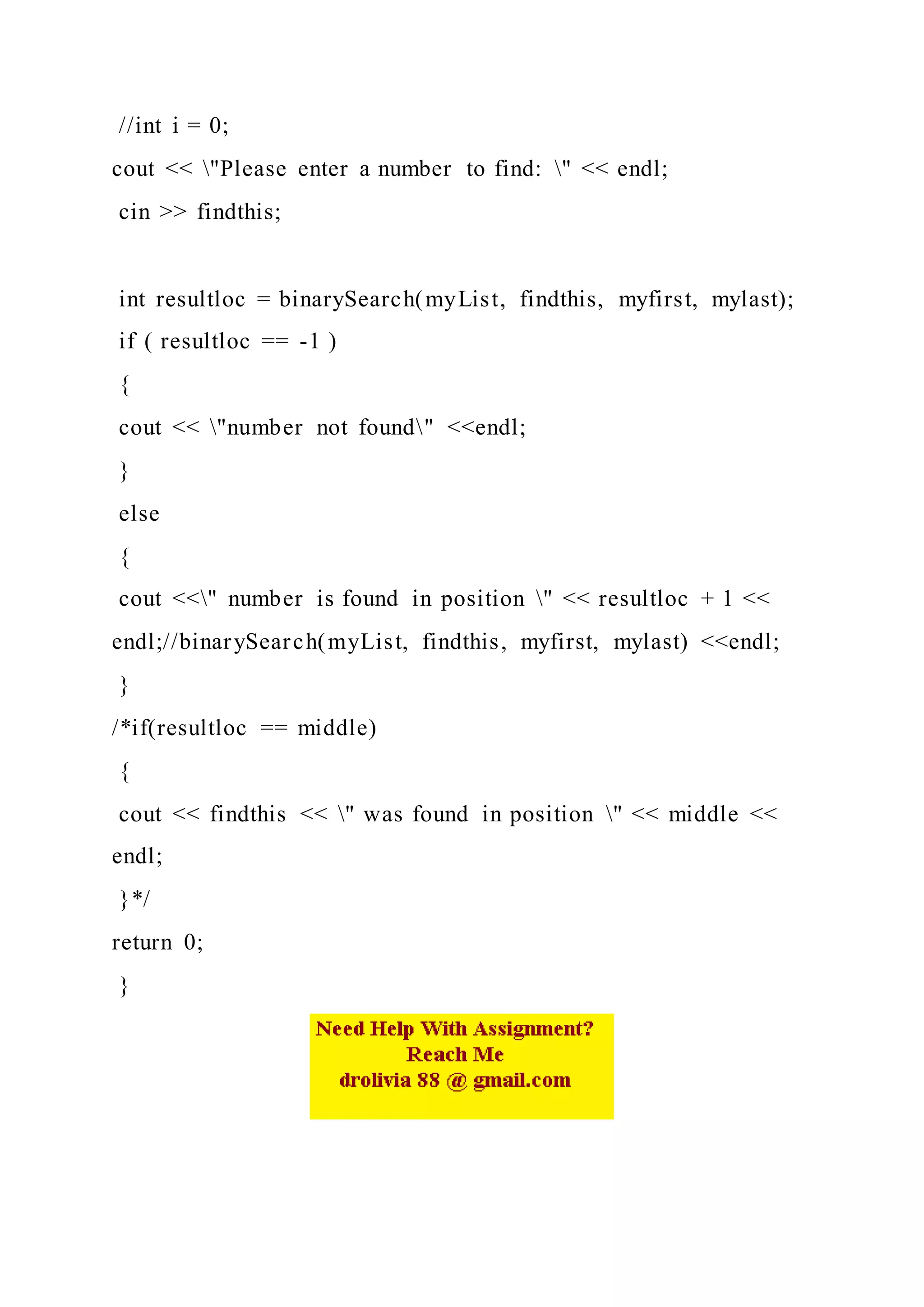 (C++ exercise) 4. Write a recursive version of the binary search alg.docx