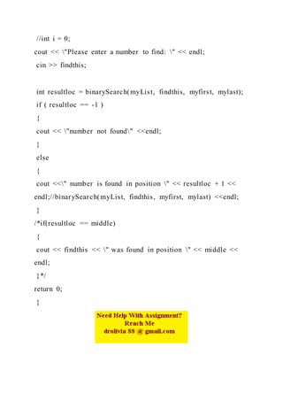 (C++ exercise) 4. Write a recursive version of the binary search alg.docx