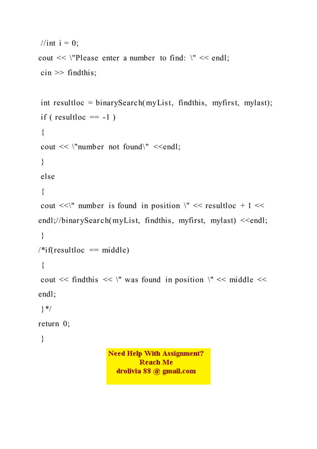 C Exercise 4 Write A Recursive Version Of The Binary Search Algdocx 8438