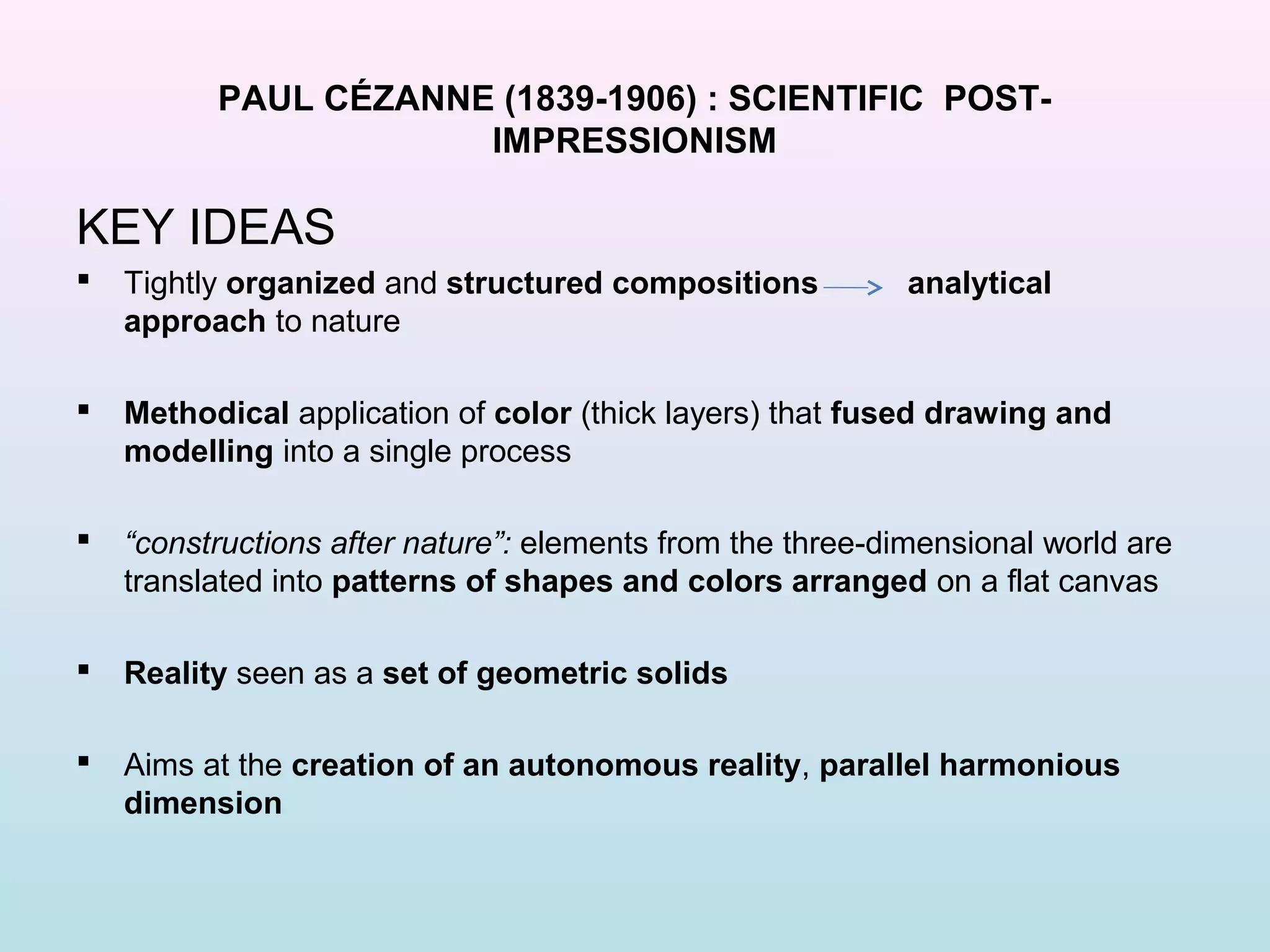 Cezanne Post Impressionism Ppt