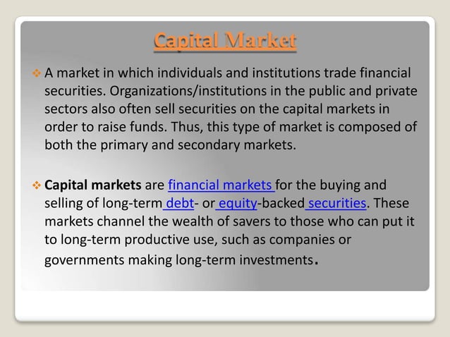 Indian Capital market | PPT