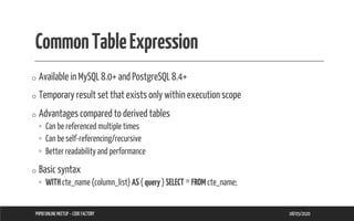 Do It With SQL - Journey to the Center of Database Worlds | PPT
