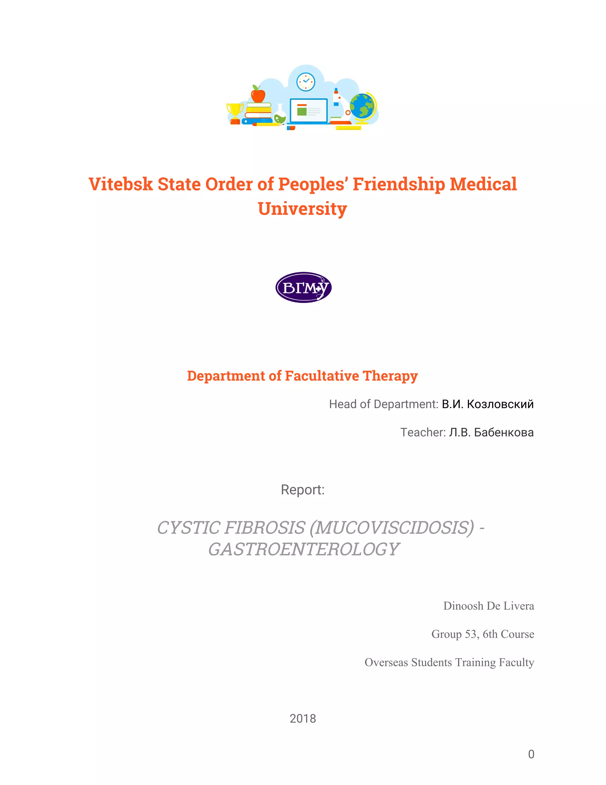 Cystic fibrosis of the GIT | PDF